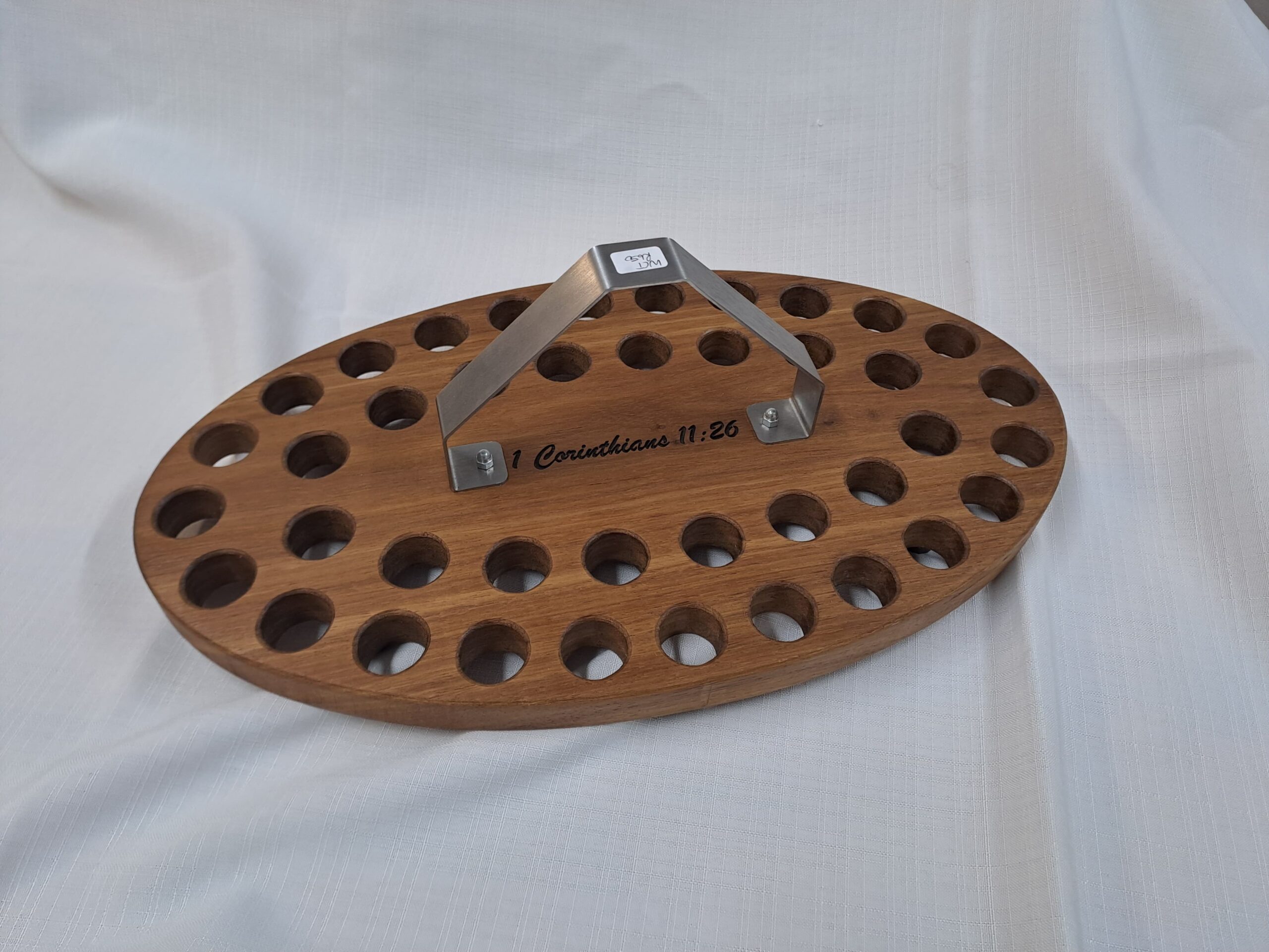 Communion Tray – Communion Cup Holder – 40 Hole (Oval Shaped, Wooden) - ZOE